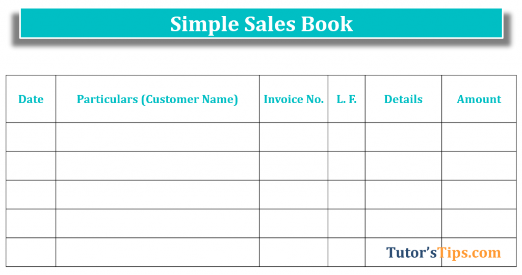 Sales Book - Subsidiary Books - Examples – Tutor's Tips