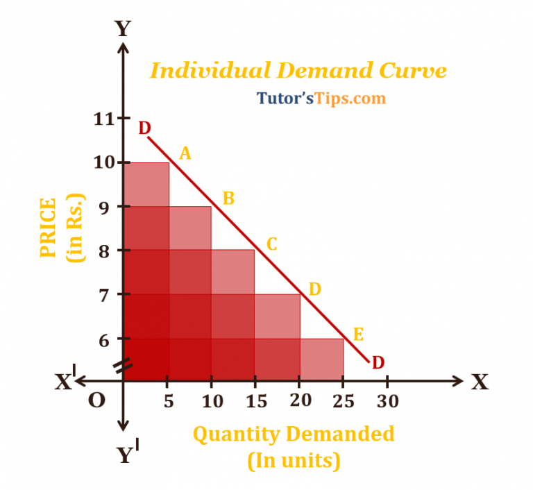 Theory of demand - its graphical representation – Tutor's Tips