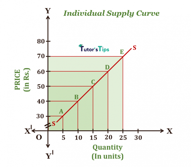 Theory of Supply and its graphical representation – Tutor's Tips